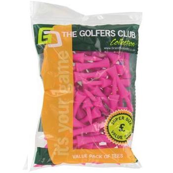 Neon Pink Step Height Golf Tees | Jumbo Value Pack | 39mm High